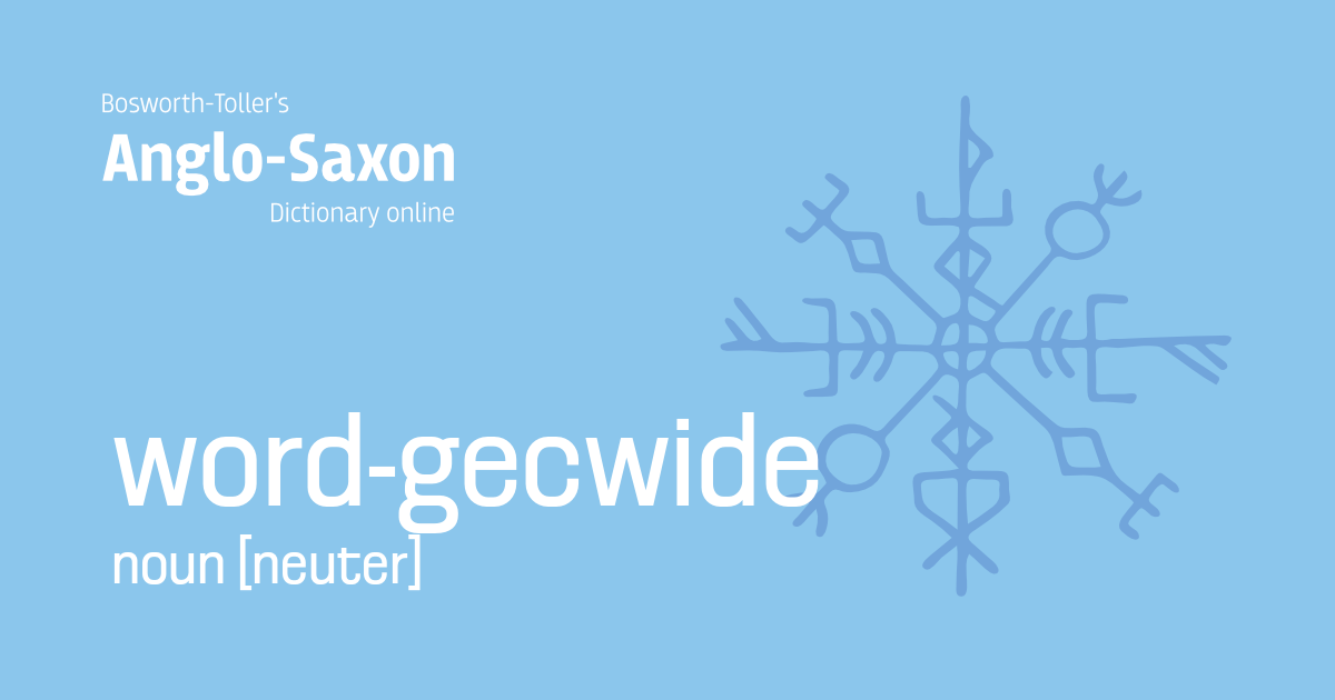 Bosworth-Toller Anglo-Saxon Dictionary online